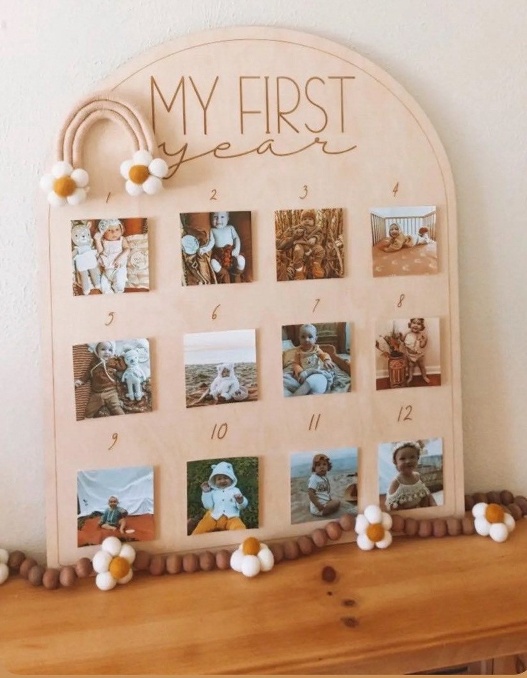 First Birthday Decor | First Birthday Photo Display | Baby Monthly ...