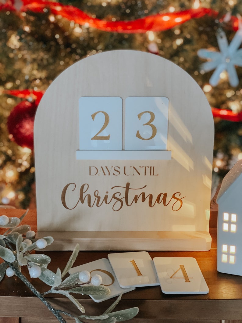 Modern Christmas Countdown | Days Until Christmas Block Calendar ...