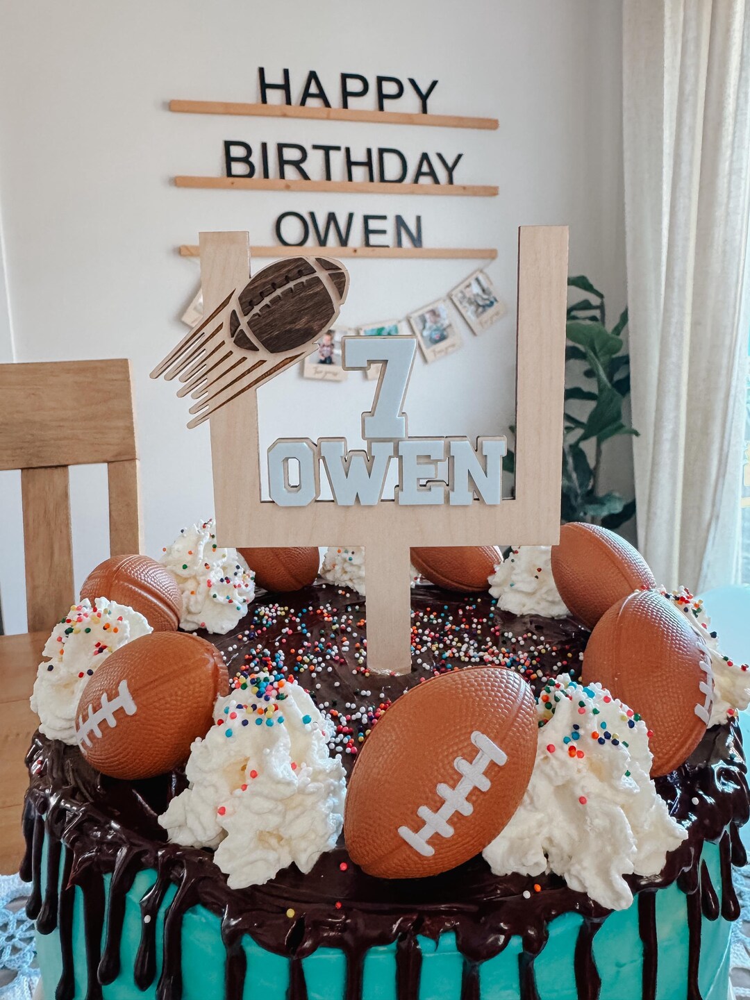 Football Cake Topper | Touchdown Birthday | Tailgating Party | Boys ...