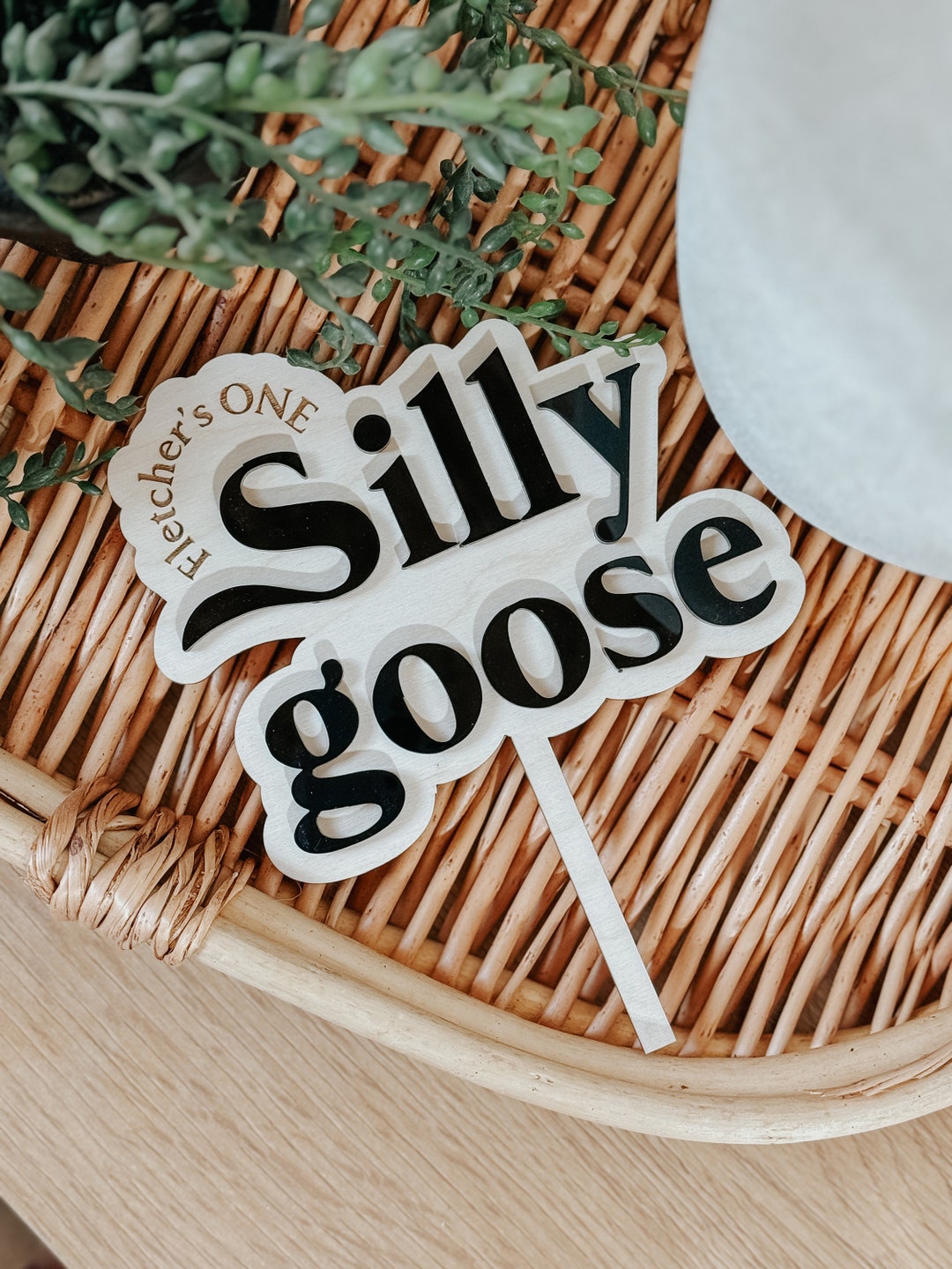 Silly Goose First Birthday | Cake Topper | One | First Birthday Theme ...