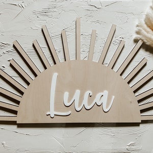 Boho Sun Nursery Name Sign | Kids Name Sign | Baby Name Sign | Sun ...