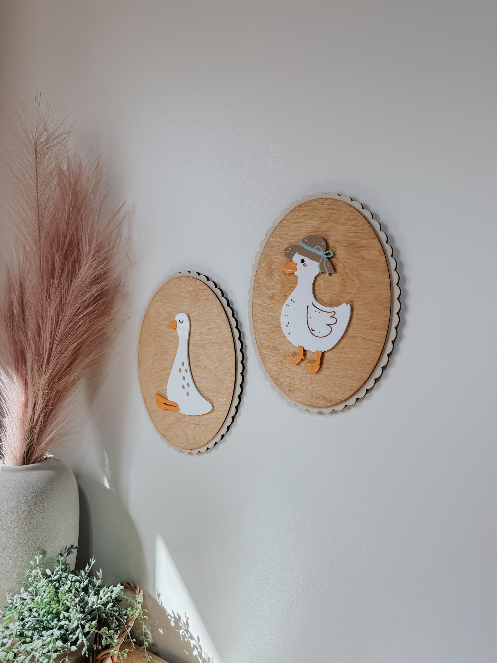 Vintage-inspired Goose and Duck Wall Decor | Layered Wooden and Acrylic ...