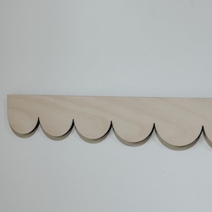 Scalloped Wood Trim | Laser Cut Birch Trim | 3mm Thick Decorative Wall ...