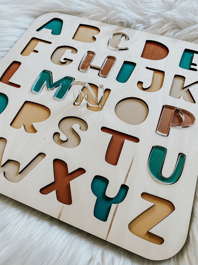 Chunky Alphabet Puzzle Acrylic Puzzle Montessori Toys - Etsy
