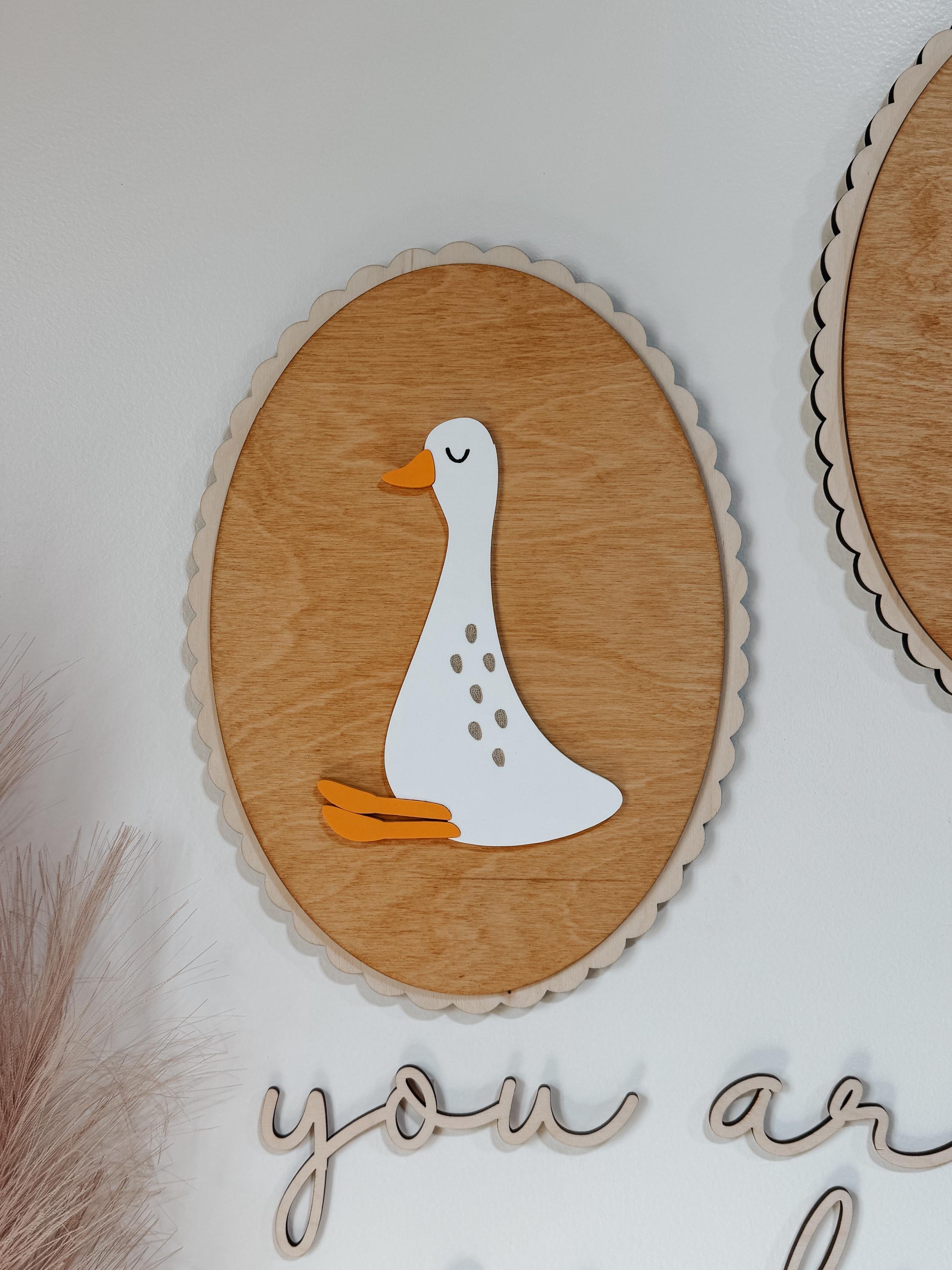 Vintage-inspired Goose and Duck Wall Decor | Layered Wooden and Acrylic ...