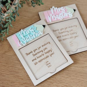 Personalized Teacher Gift – Custom Sticky Note Holder With Engraving ...
