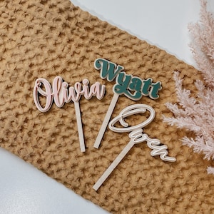 Name Cake Topper Retro Personalized Cake Topper Party Decor Name Cake ...