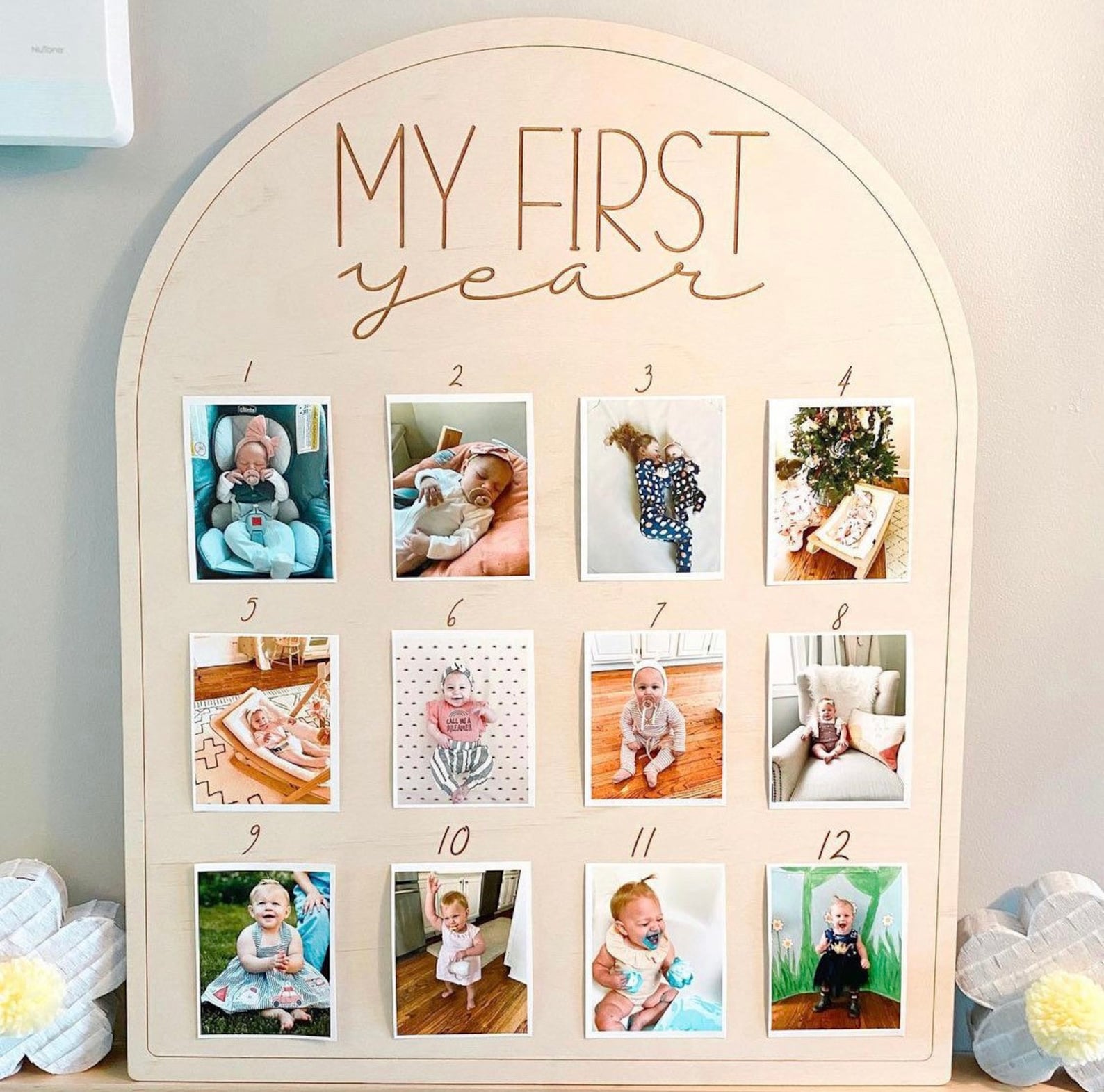 First Birthday Decor | First Birthday Photo Display | Baby Monthly ...