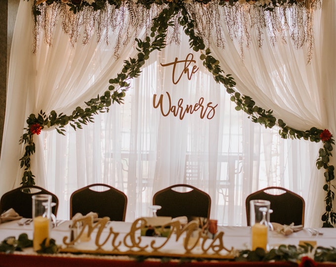 Custom Backdrop Wedding Sign, Name Sign for Wedding, Wood Cut Out ...