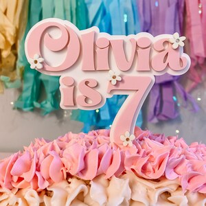 Retro Cake Topper | Hippie | Flower Power | Personalized Cake Topper ...