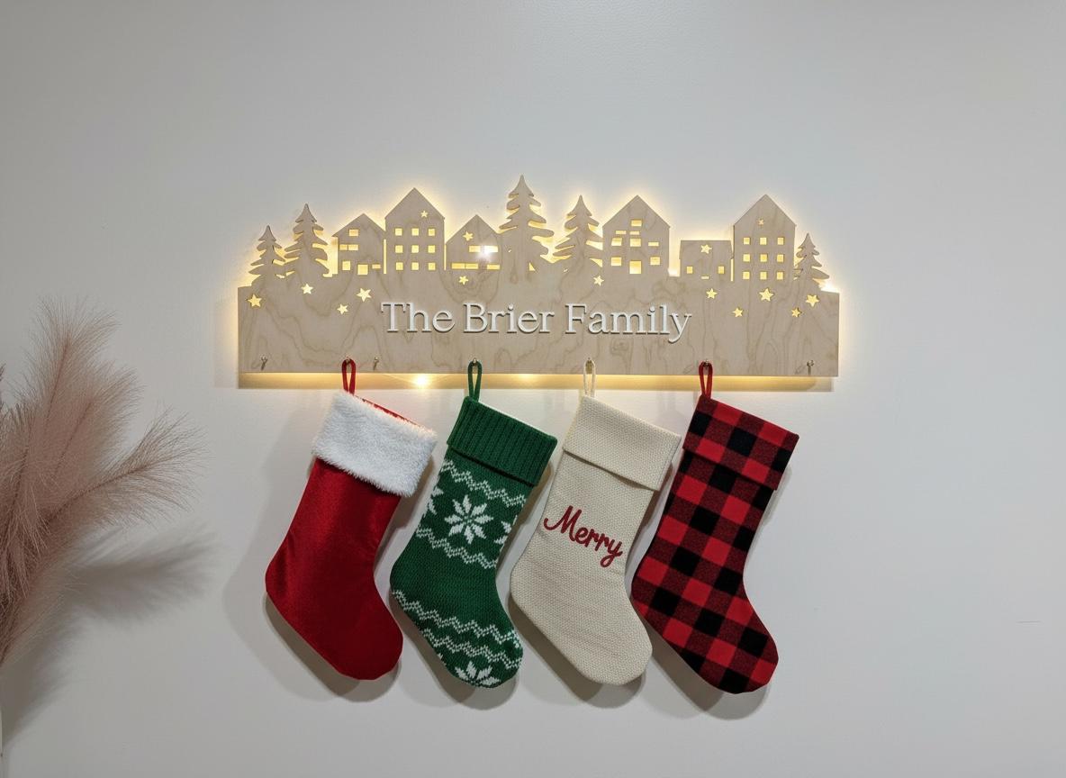 Stocking Holder | Merry Christmas | Custom Stocking Display | Wood ...