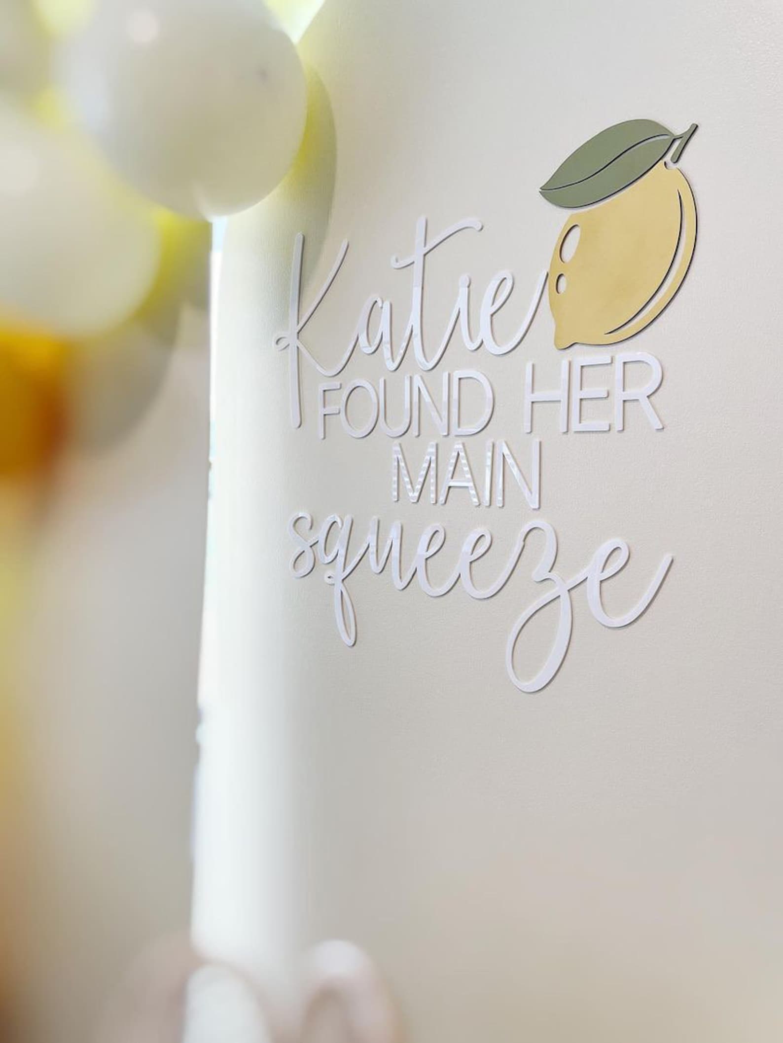 Main Squeeze Bridal Shower | Custom Backdrop Sign | Custom Text Words ...