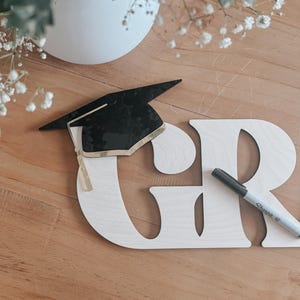 Personalized Wooden GRAD Signature Sign – Custom Graduation Guestbook ...