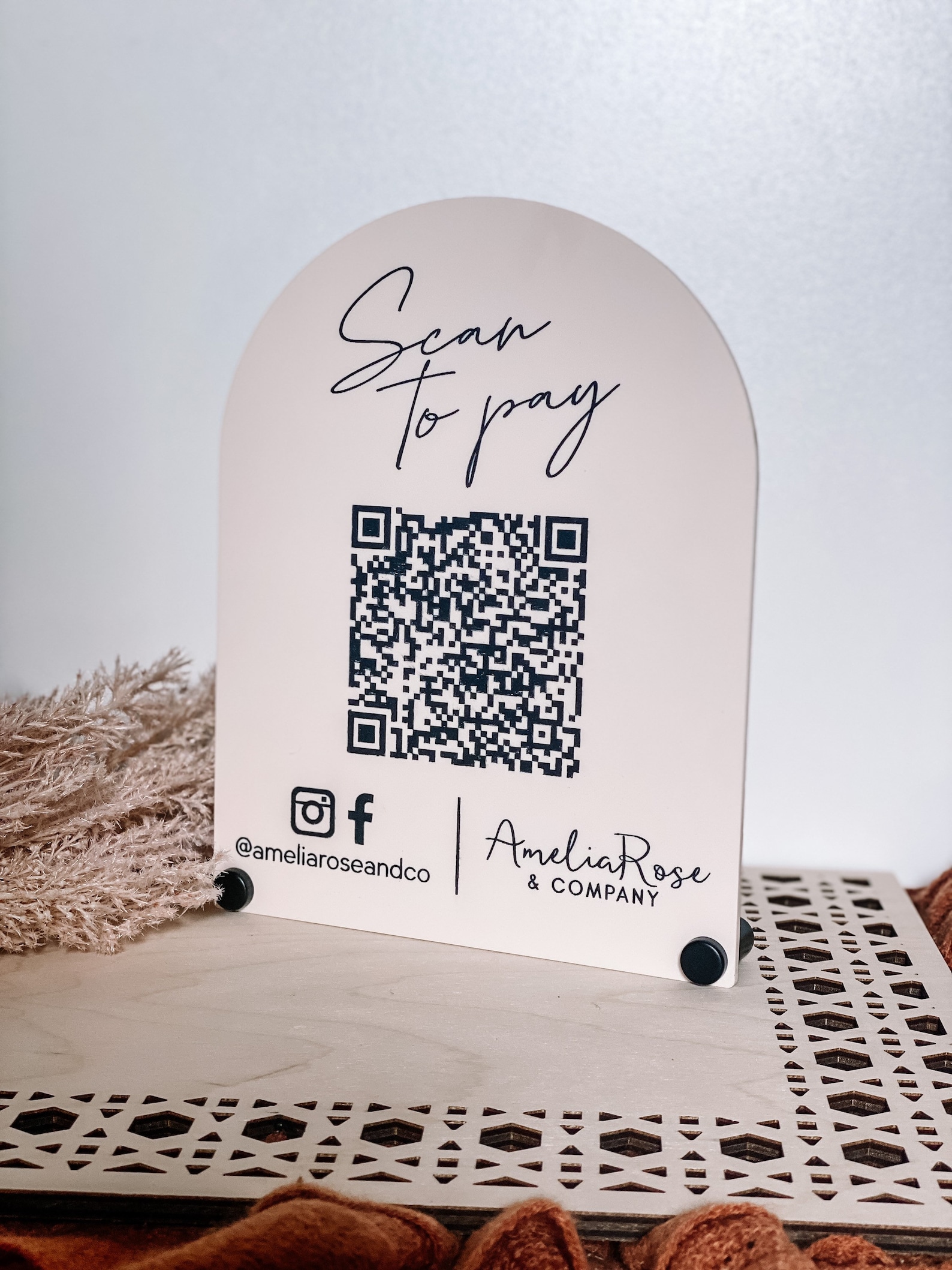 QR Sign Acrylic Qr Sign Custom Qr Sign Business Qr Sign - Etsy