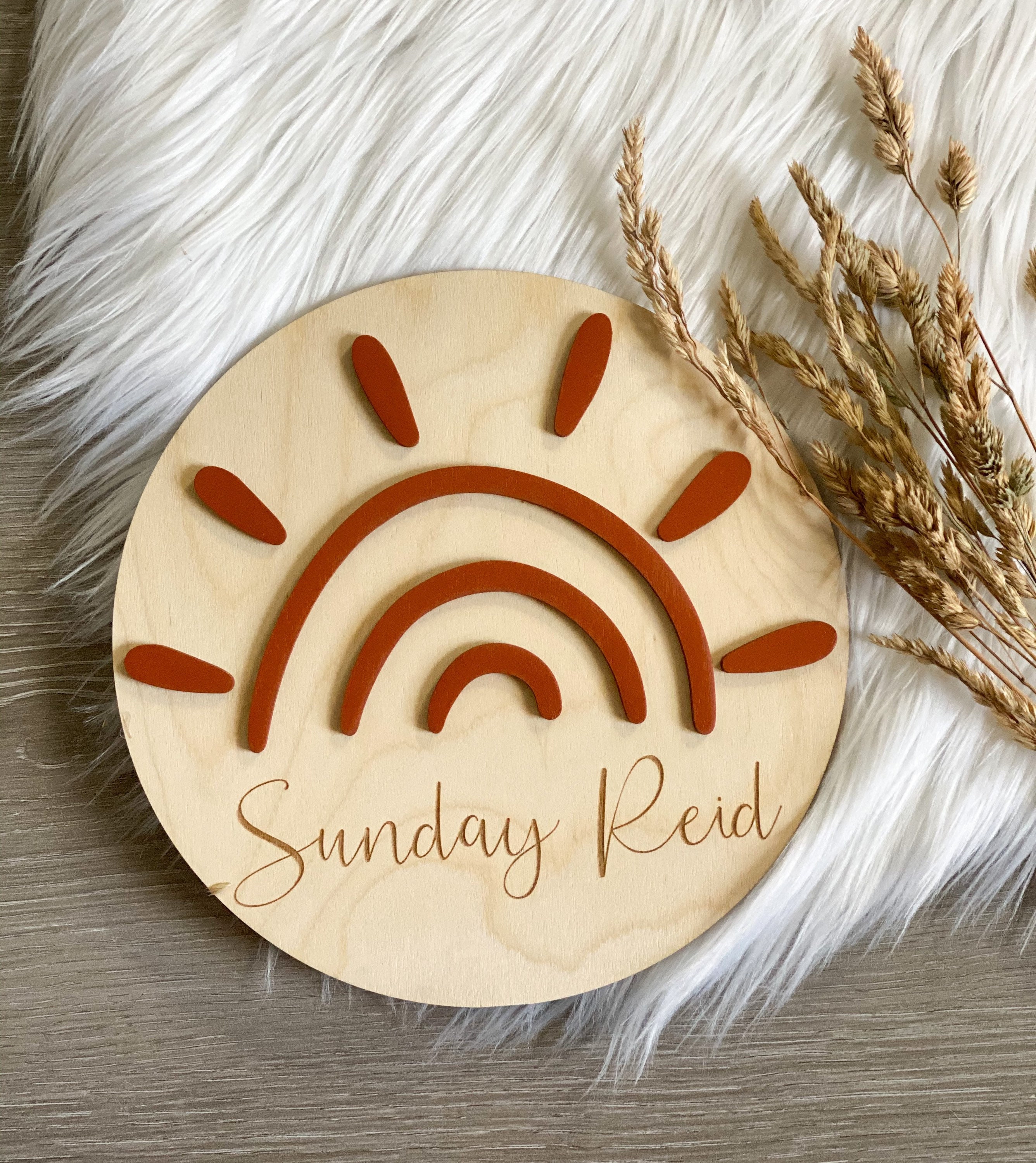 Sunshine Name Sign Baby Name Sun Nursery Decor Modern | Etsy
