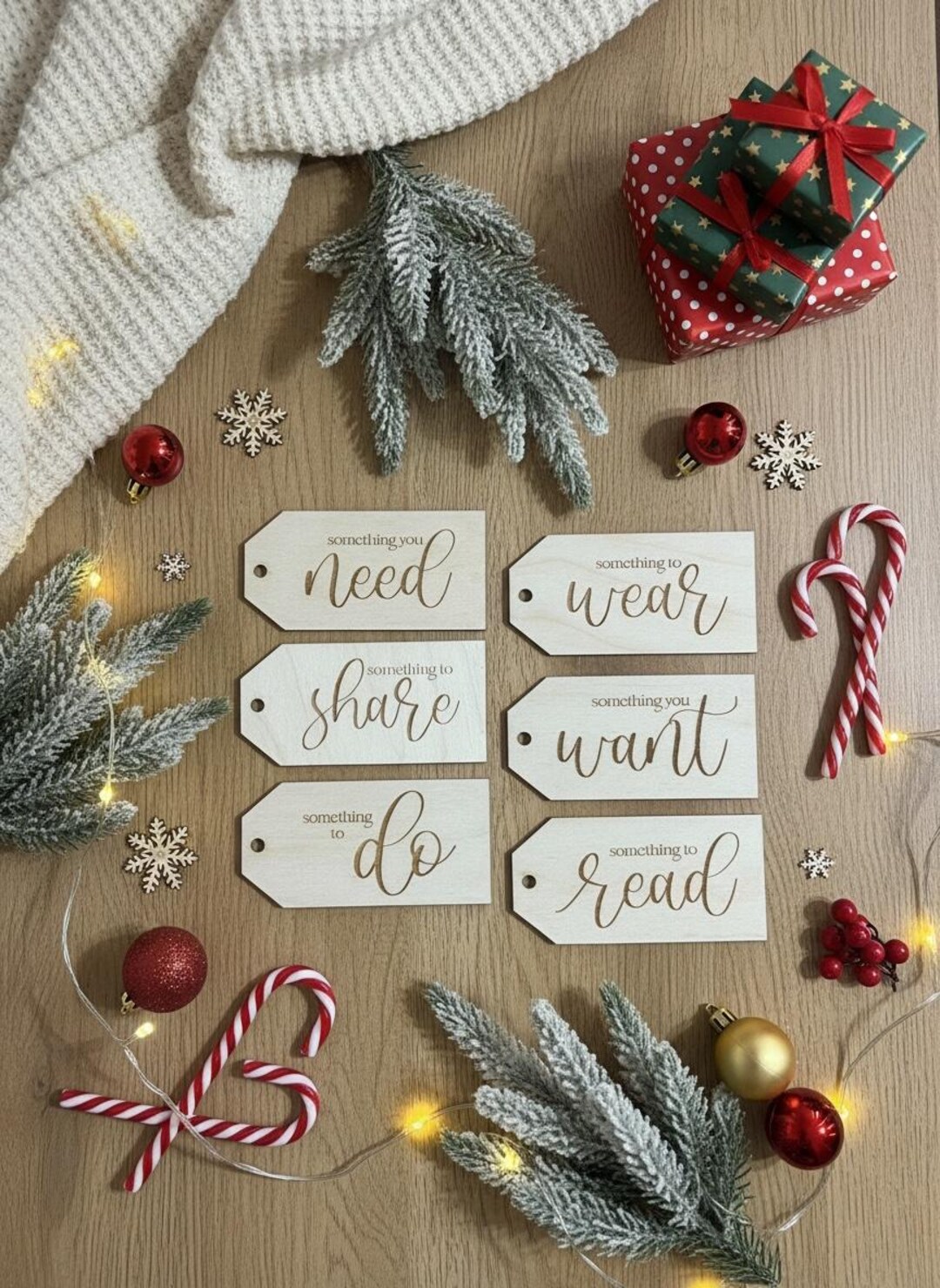 Christmas Gift Tags Set • Laser Cut Birch Tags • Something You Need ...