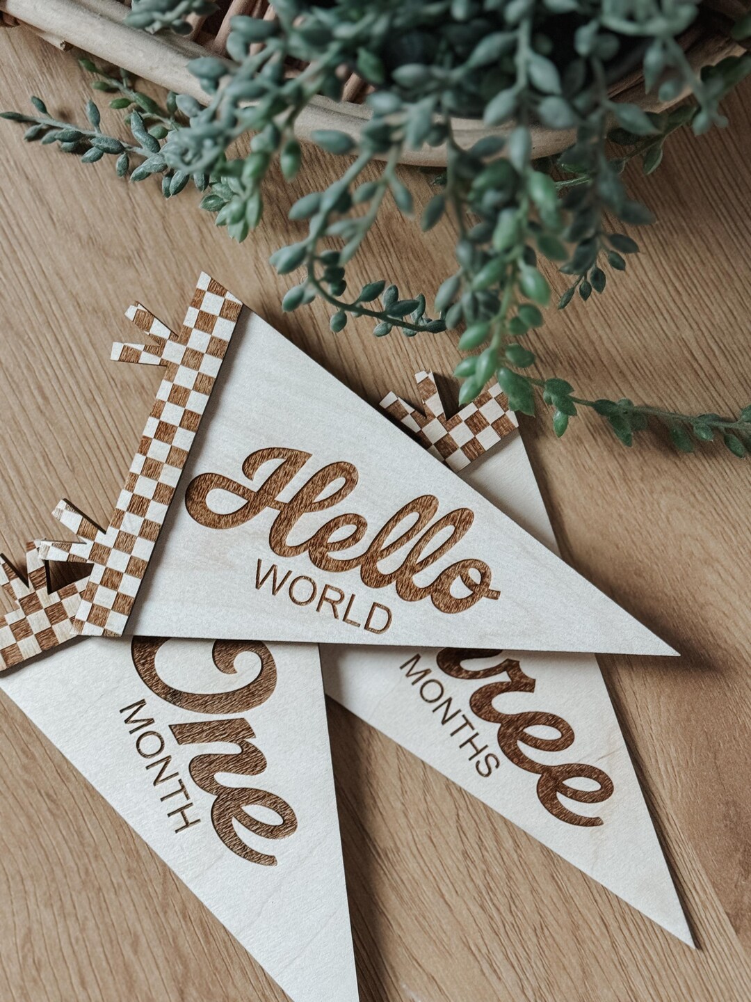 Flag Milestone | Pennant Birth Announcement | Modern Milestones | Baby ...