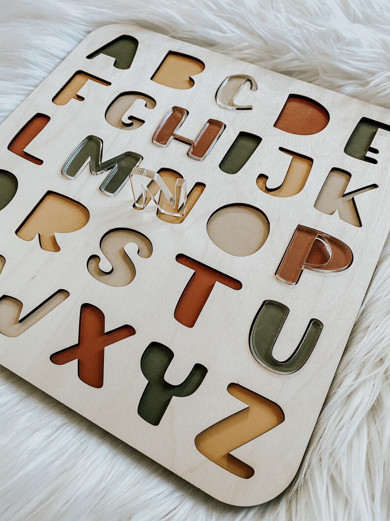 Chunky Alphabet Puzzle Acrylic Puzzle Montessori Toys - Etsy
