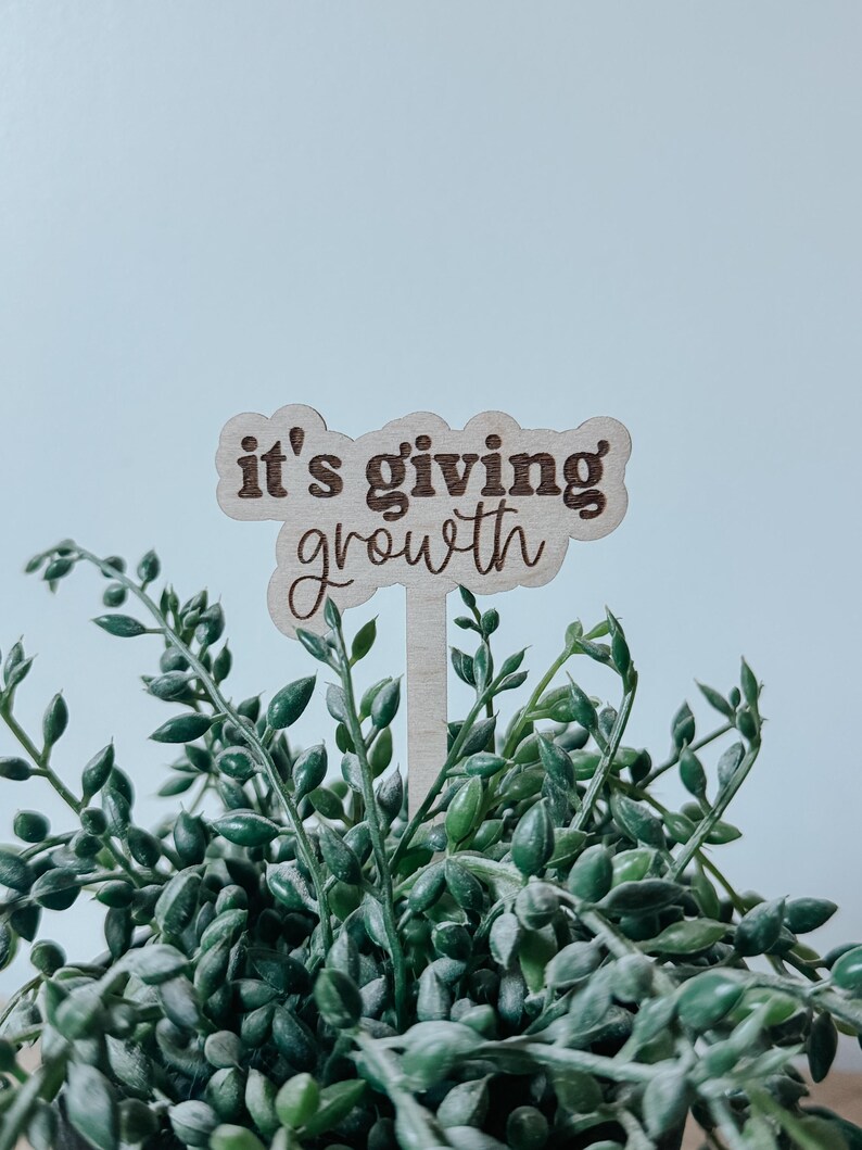 Funny Plant Stakes – Laser Cut Wood Plant Markers – Indoor Plant Decor ...