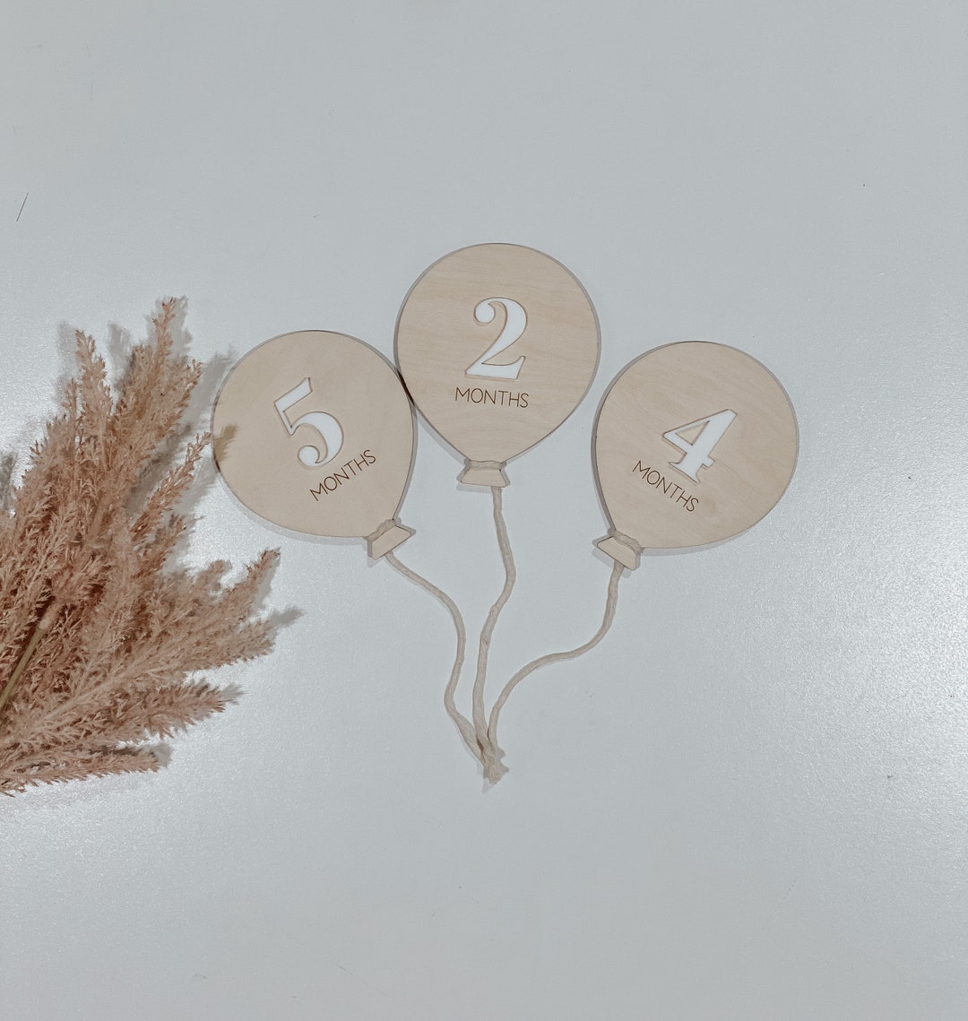 Balloon Milestone Balloon Birth Announcement Modern - Etsy