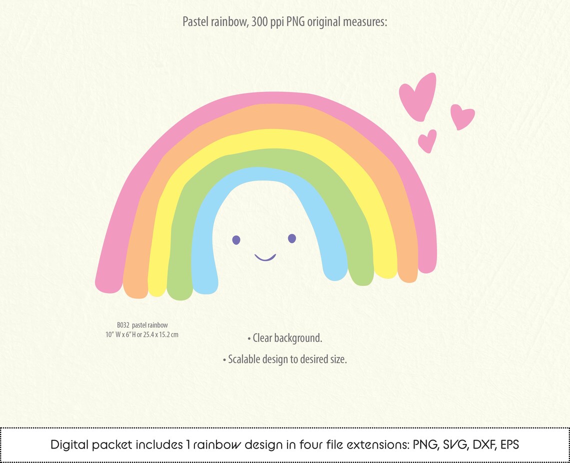 Cute Rainbow Svg, Happy Rainbow Clipart, Kawai Rainbow Graphics Svg ...