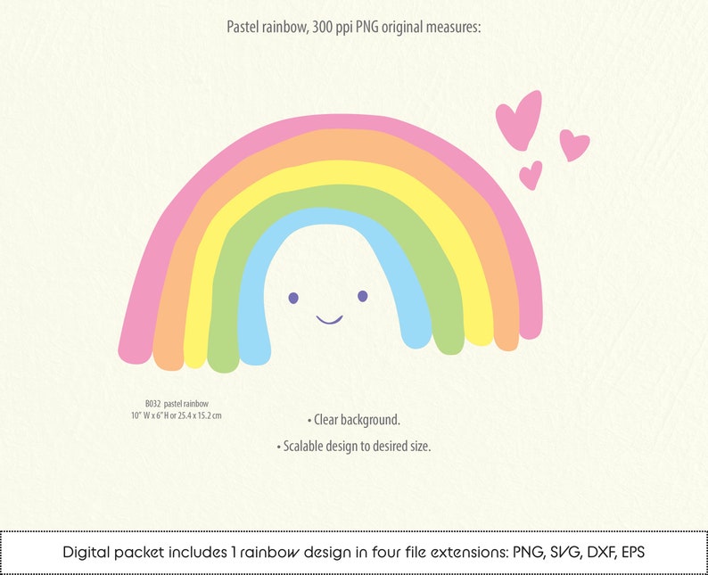Cute Rainbow Svg, Happy Rainbow Clipart, Kawai Rainbow Graphics Svg ...