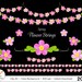 Bunting Banner Clip Art, Bright Floral Botanical Clipart, Spring ...