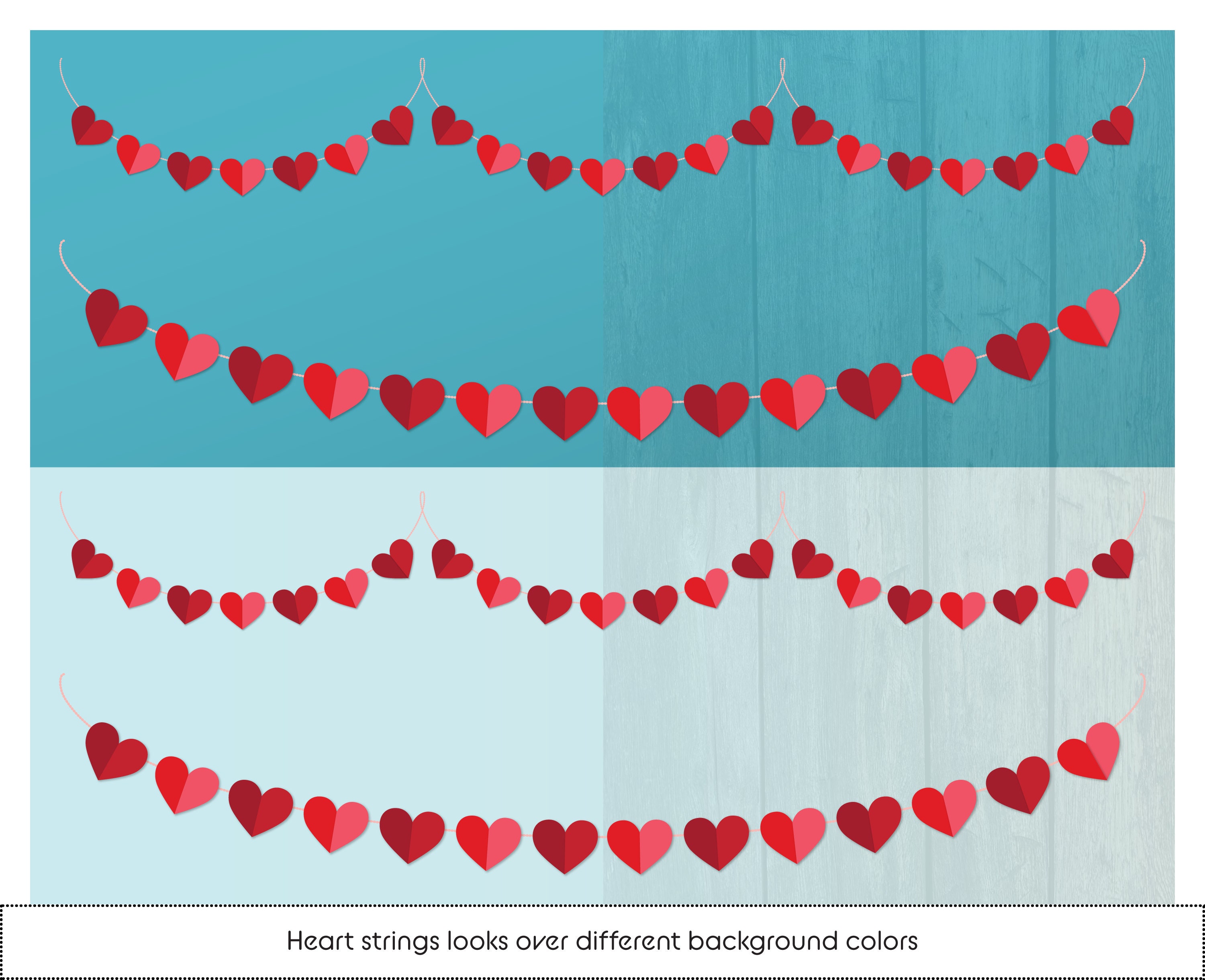 Valentine Heart Strings Clipart, Red Heart Clipart, Valentine Heart ...