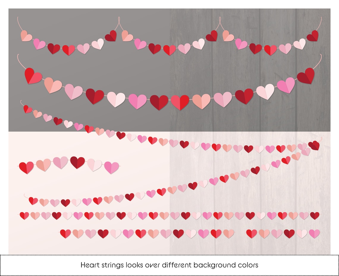 Valentine Heart Strings Clipart Red Heart Clipart Valentine | Etsy