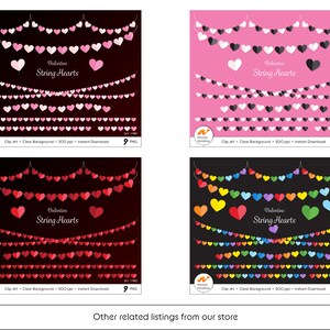 Valentine Heart Strings Clipart, Pink Heart Clipart, Valentine Heart ...