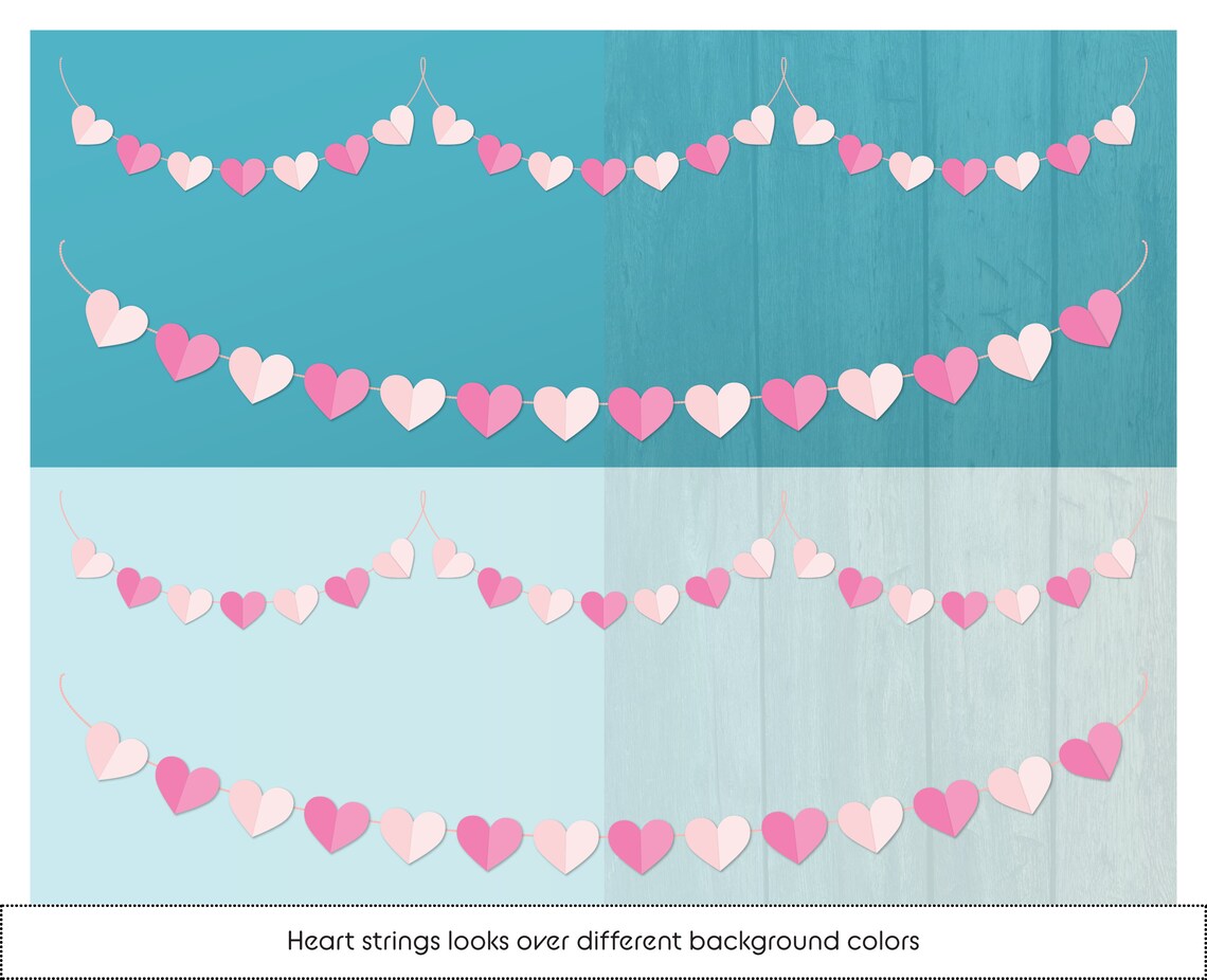 Valentine Heart Strings Clipart, Pink Heart Clipart, Valentine Heart ...