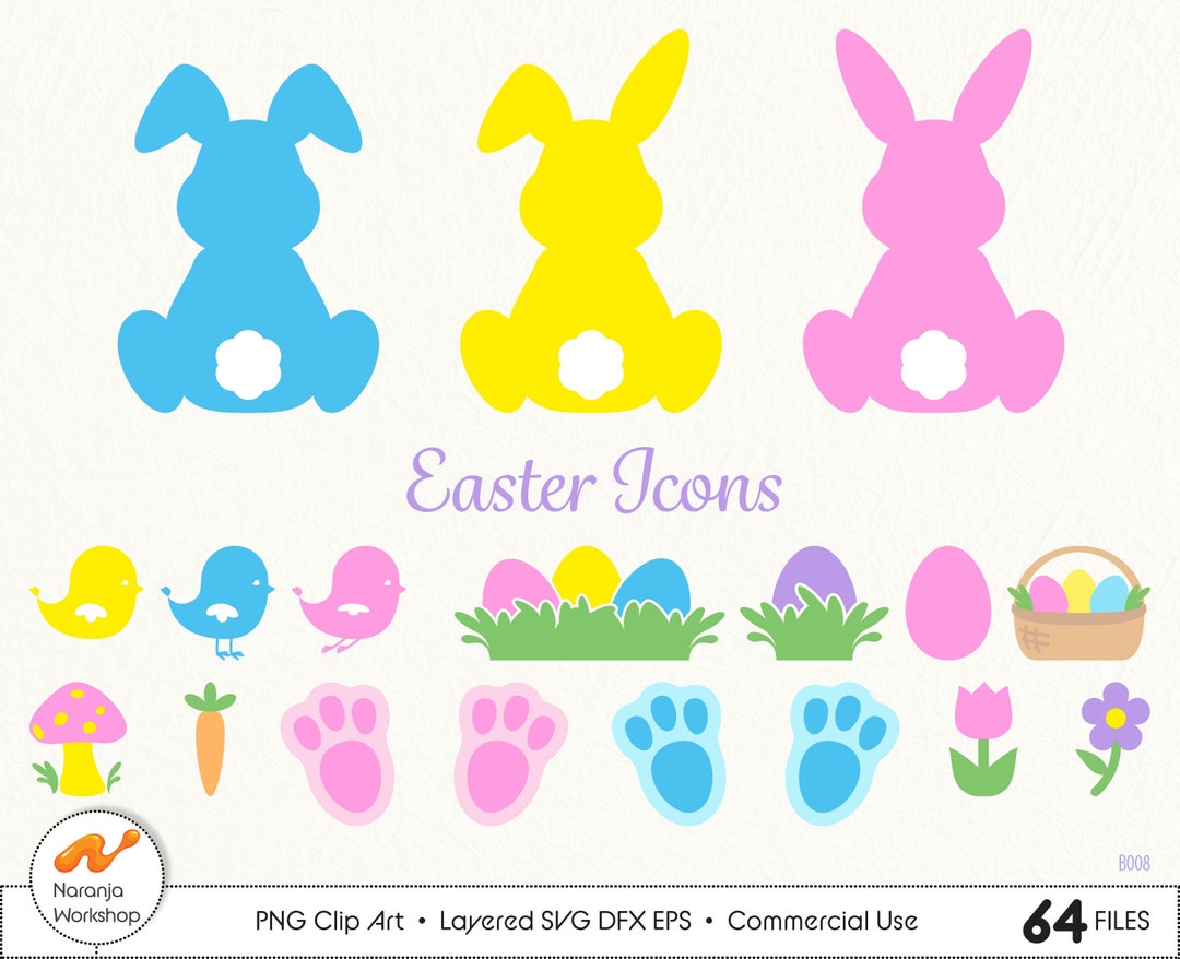 Easter Icons Svg, Easter Bunny Clip Art, Bunny Tail Png, Bird ...