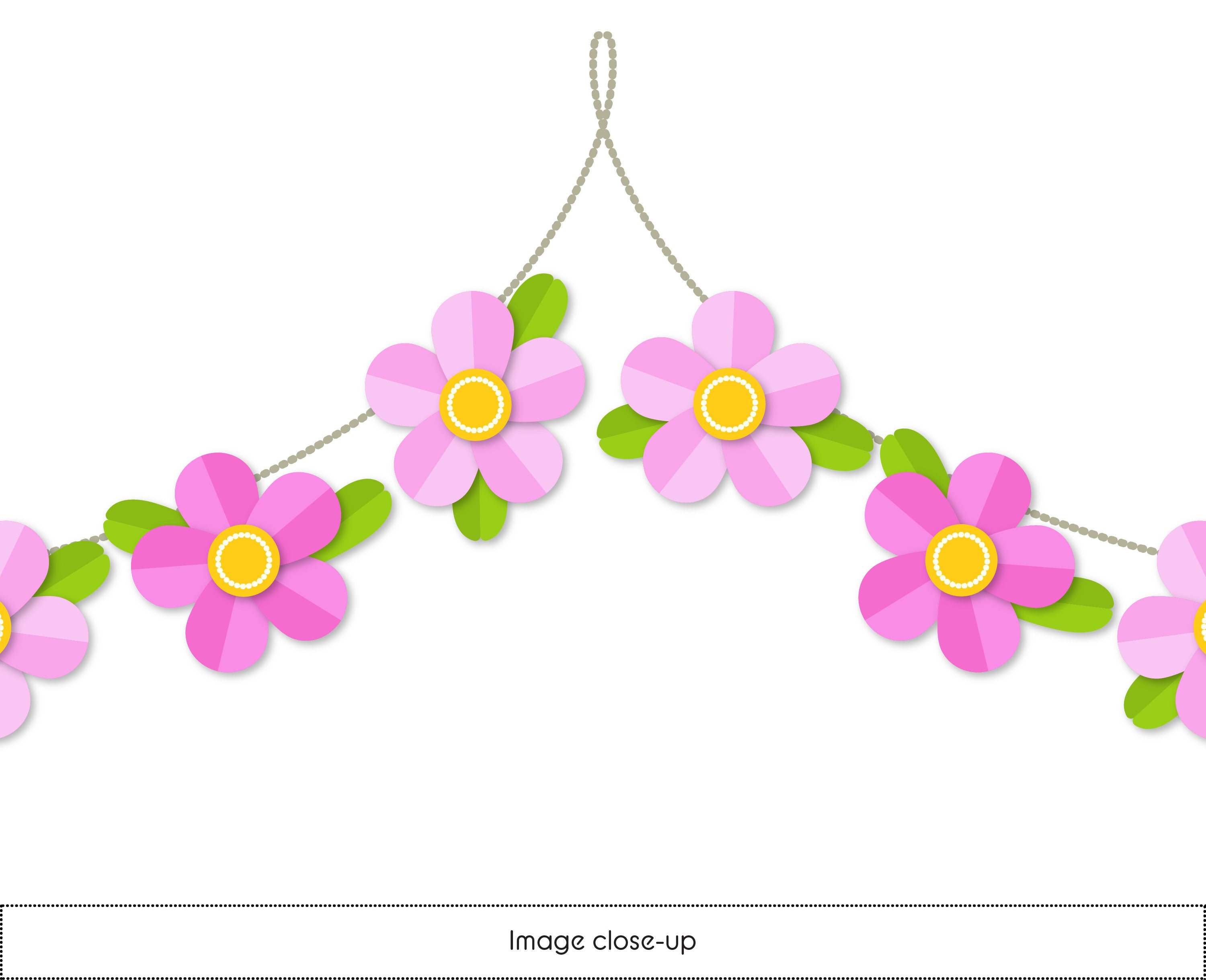 Bunting Banner Clip Art, Bright Floral Botanical Clipart, Spring ...