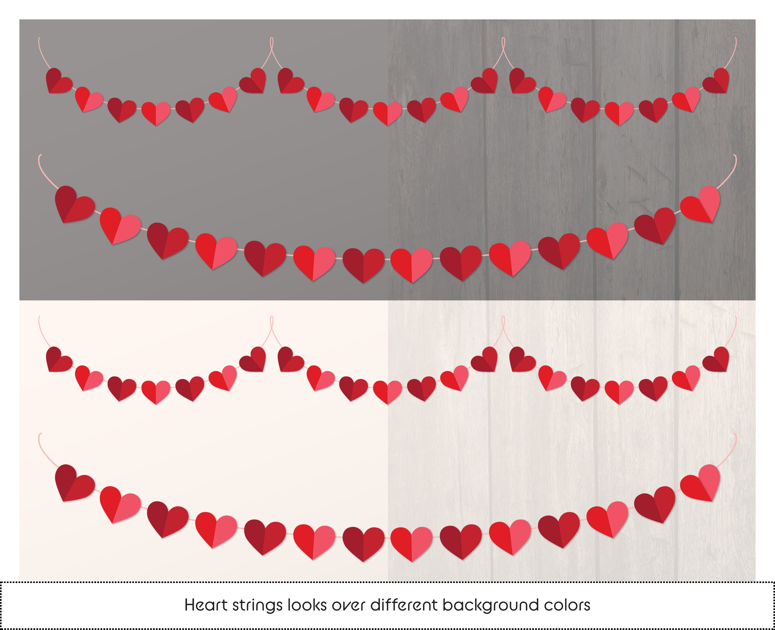 Valentine Heart Strings Clipart, Red Heart Clipart, Valentine Heart ...