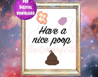 PDF PATTERN: Have a Nice Poop Cross Stitch - Etsy