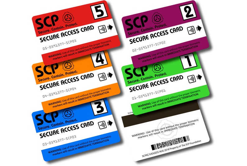 SCP Foundation Secure Access ID Card x 5 | Etsy