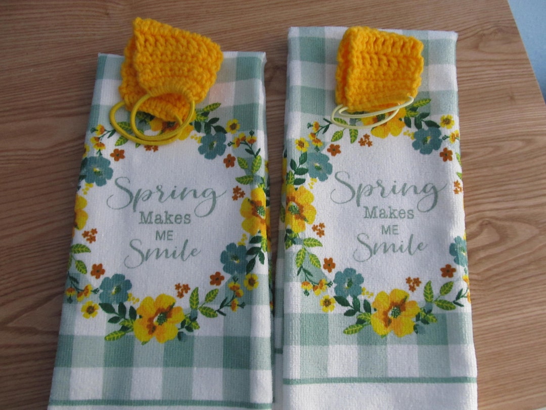 Crocheted Hangers for Dishcloths Kitchen Decor Handy Dishcloths ...