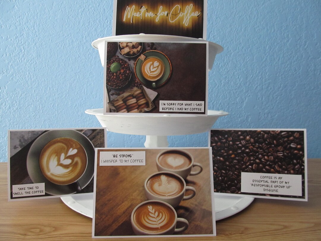 Coffee Greeting Cards Blank Inside Coffee Cups Lattes Cards Coffee ...