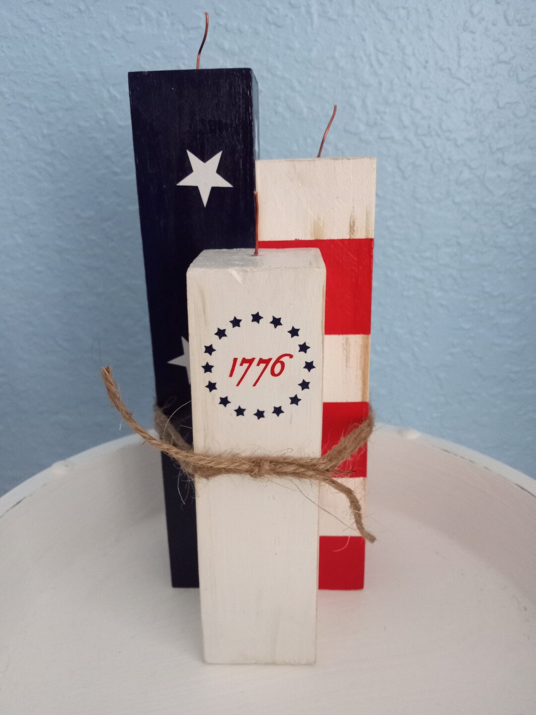 Wood Firecracker Set: Patriotic 4th of July Tiered Tray Decor - Etsy