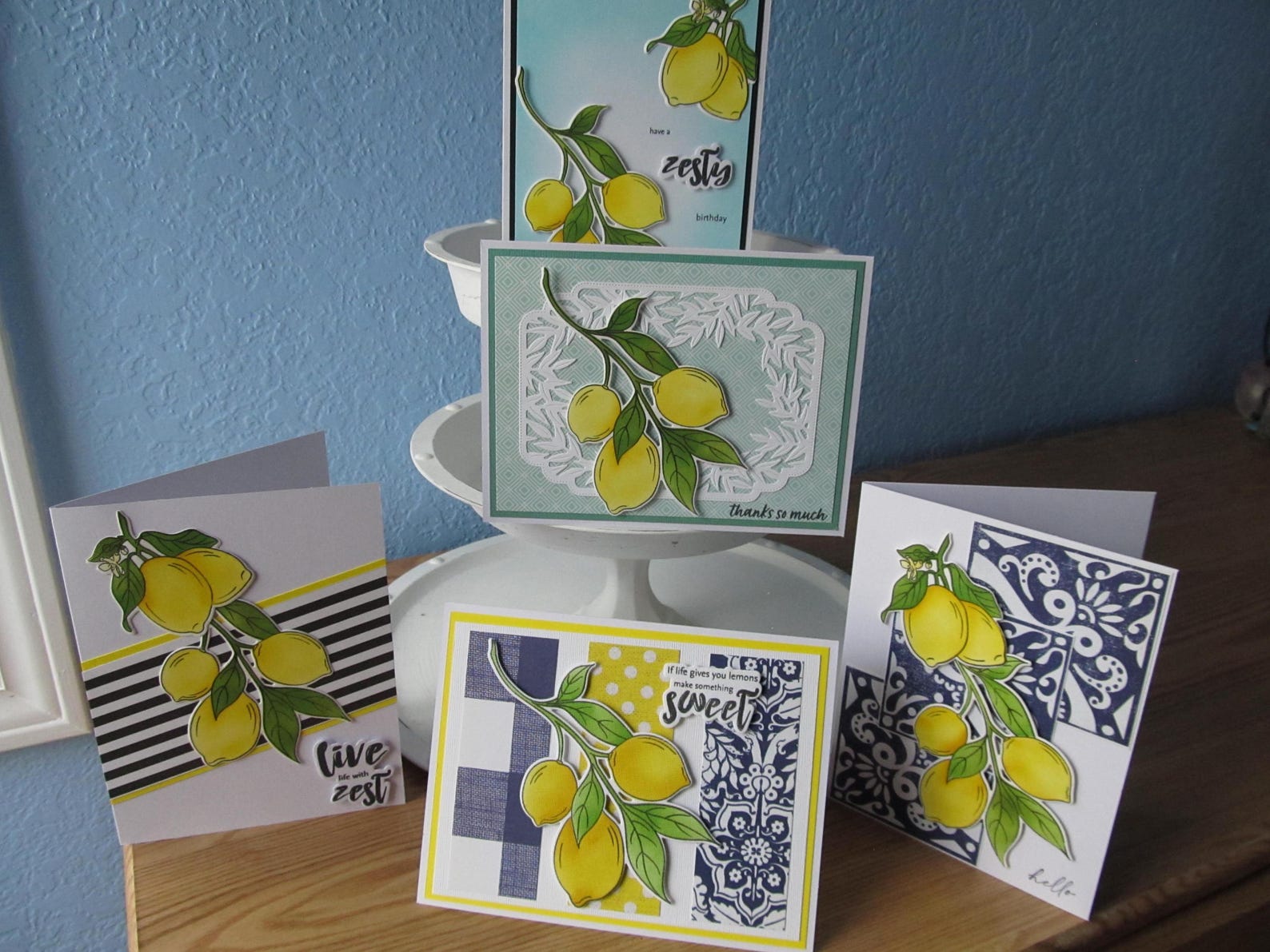 Handmade Lemon Greeting Cards: Mediterranean Thank You Notes - Etsy
