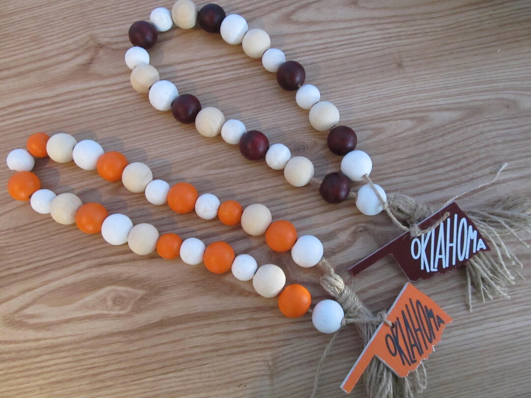Oklahoma Bead Garland: Tiered Tray Decor, State Shape - Etsy