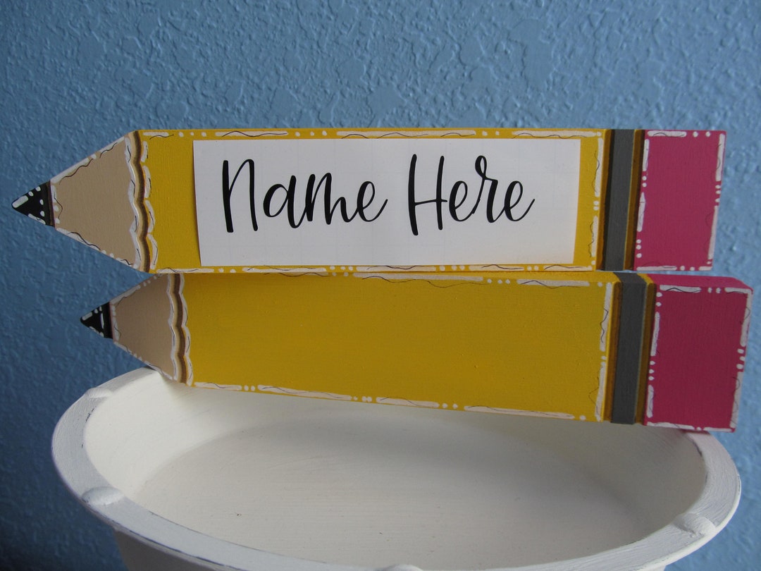 Personalized Wood Pencil Teacher Sign: Hand-painted Teacher ...