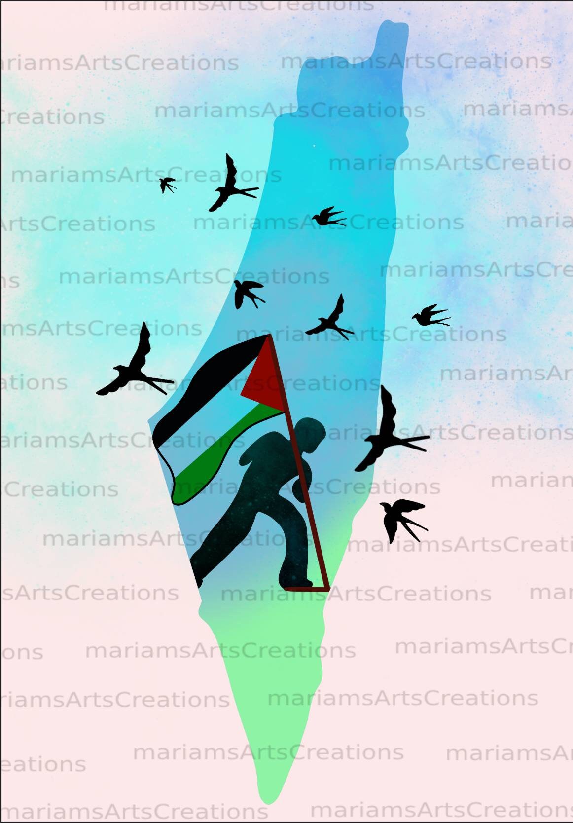 Palestine Map Print, Road Map Poster, دولة فلسطين Jerusalem Gaza, City ...
