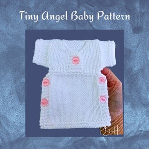 ANGEL BABY Knitting Pattern, PDF Download, Gown Pattern for Babies Born ...