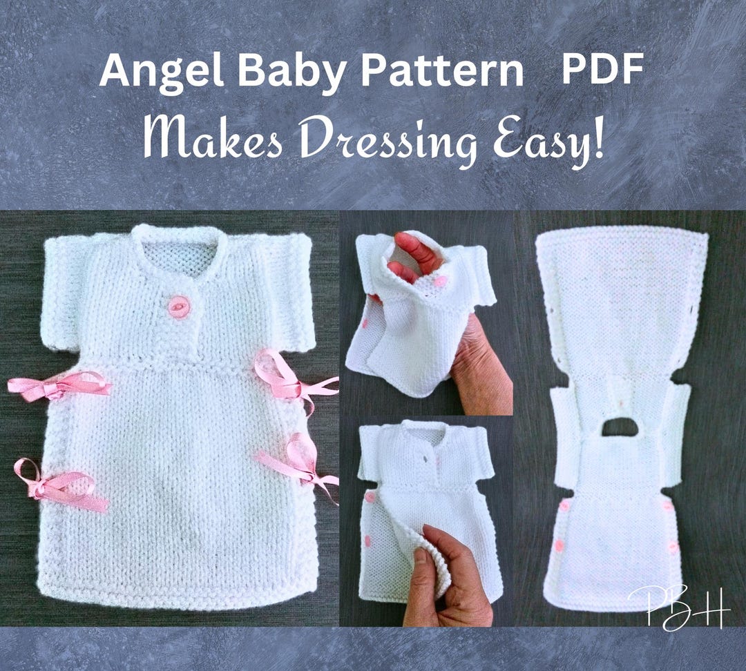 Knitting Pattern for Stillborn Baby Gown, PDF Download, Angel Baby Born ...