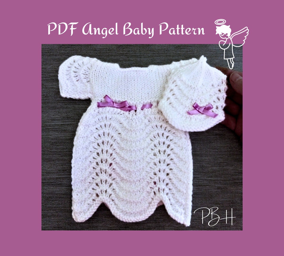 Knitting Pattern for Baby Burial Gown and Hat, PDF Download, Angel Baby ...