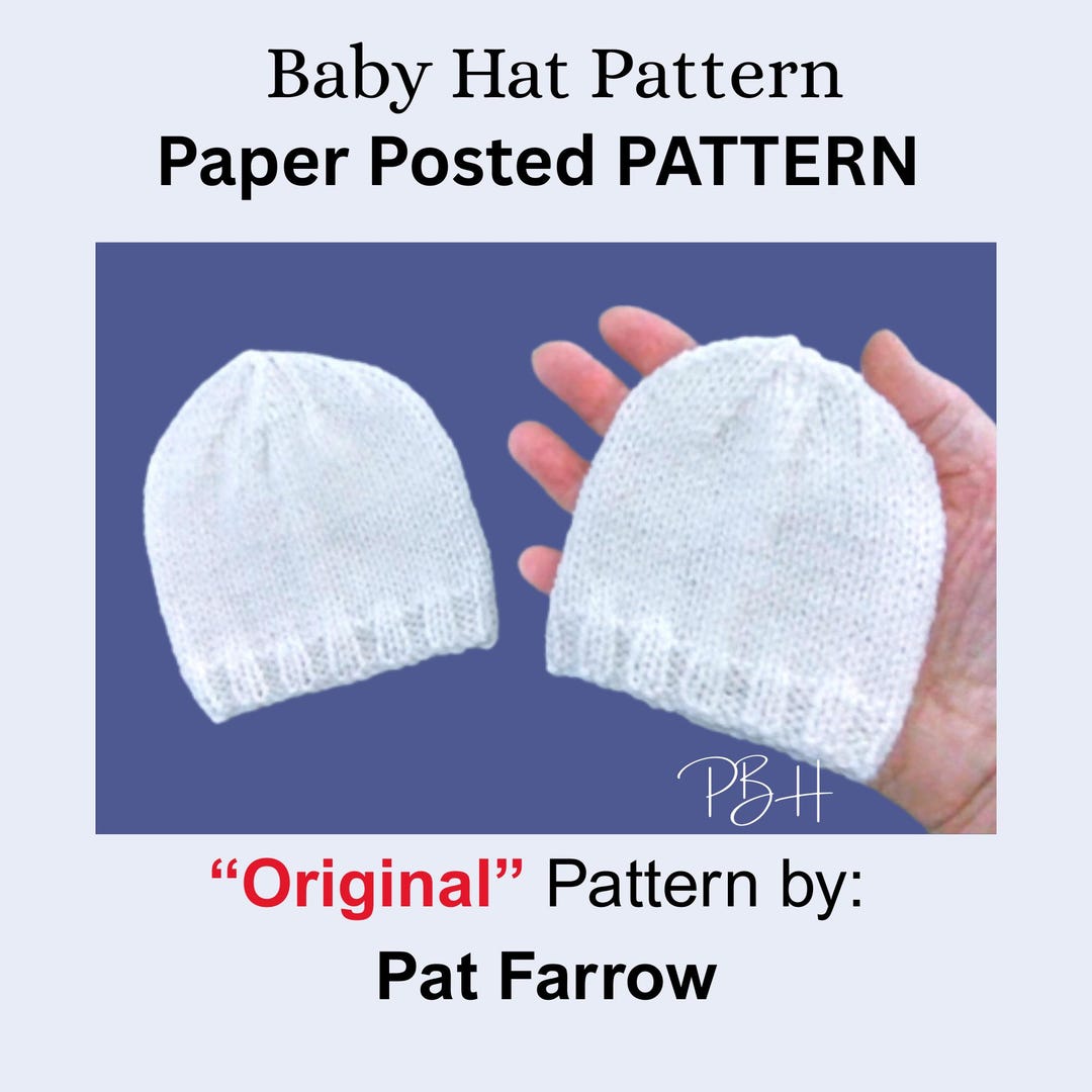 BABY Hat PATTERN Paper Knitting Pattern, Printed & Posted to You, Easy ...