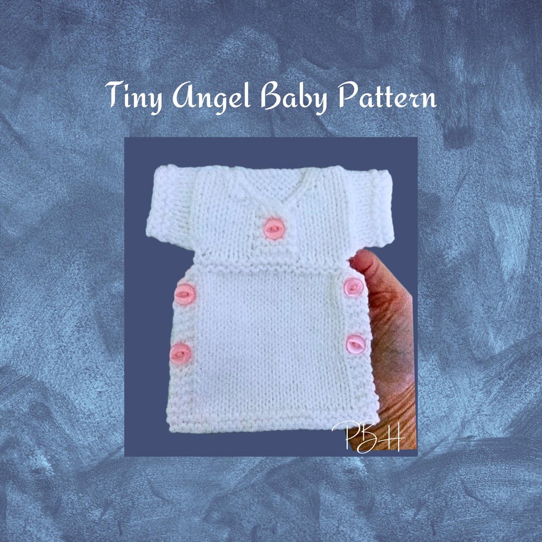 ANGEL BABY Knitting Pattern, PDF Download, Gown Pattern for Babies Born ...