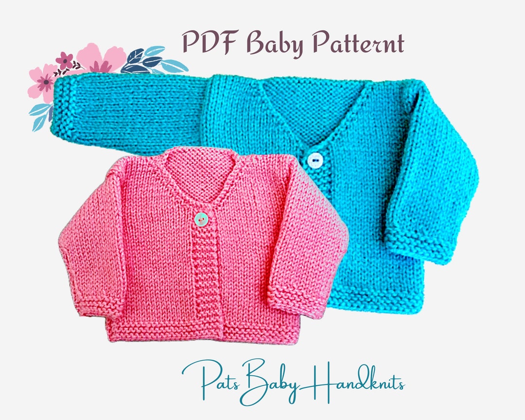 Baby Cardigan Knitting Pattern PDF Download, Simple Pattern to Knit a ...