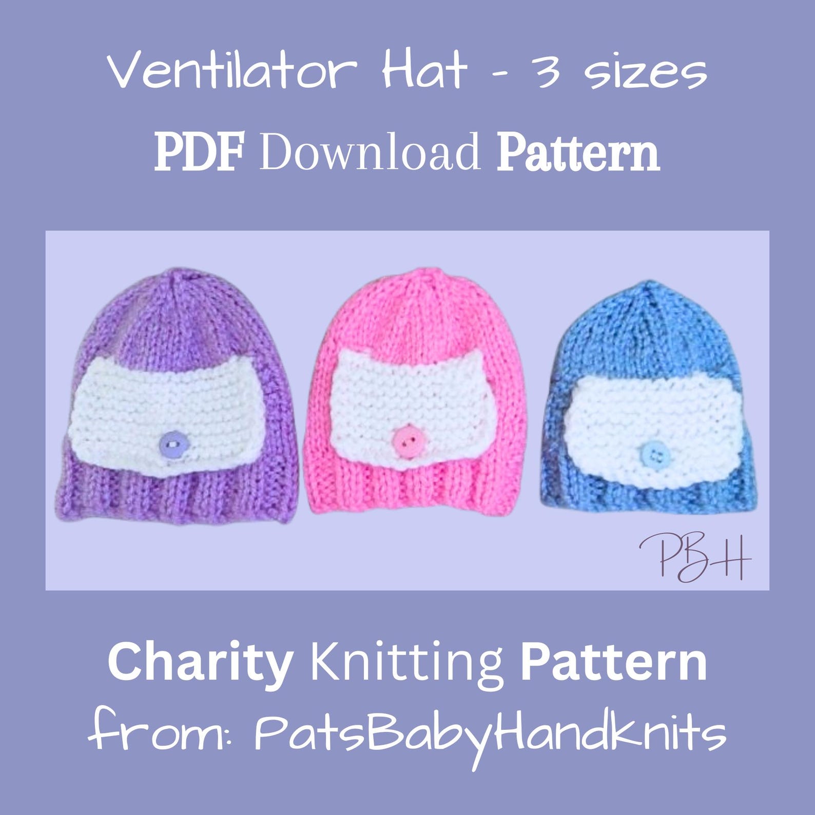 Ventilator Preemie Hat Knitting Pattern, Charity Pattern for NICU (PDF ...